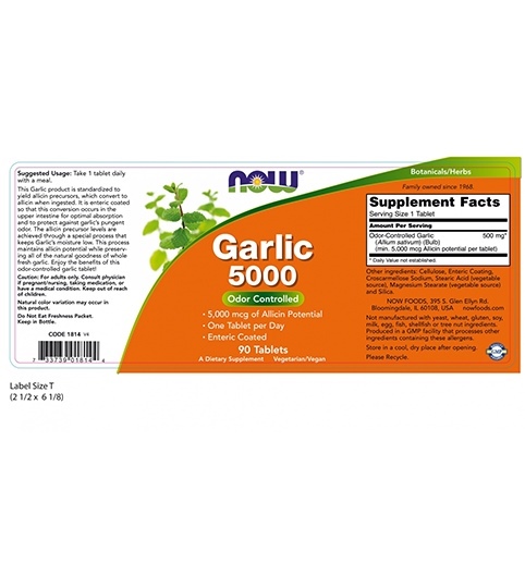 NOW GARLIC 5000 90tabs - PharmaDirect.gr