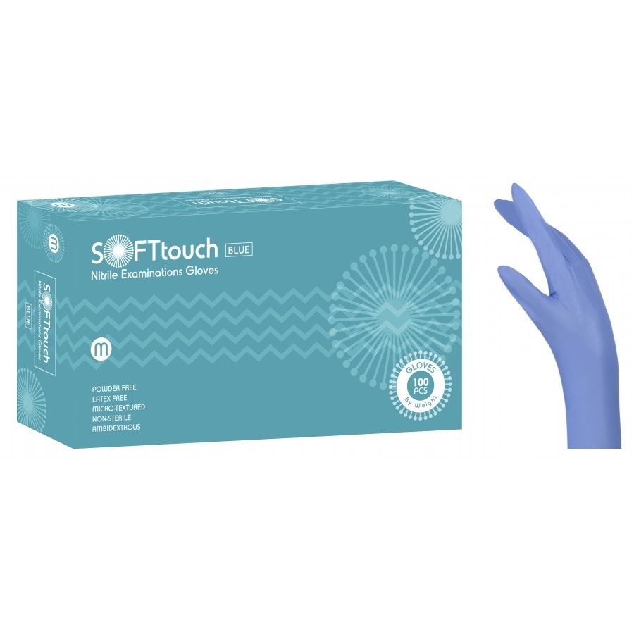 SOFT TOUCH Γάντια Νιτριλίου Μπλε 100τεμ - PharmaDirect.gr