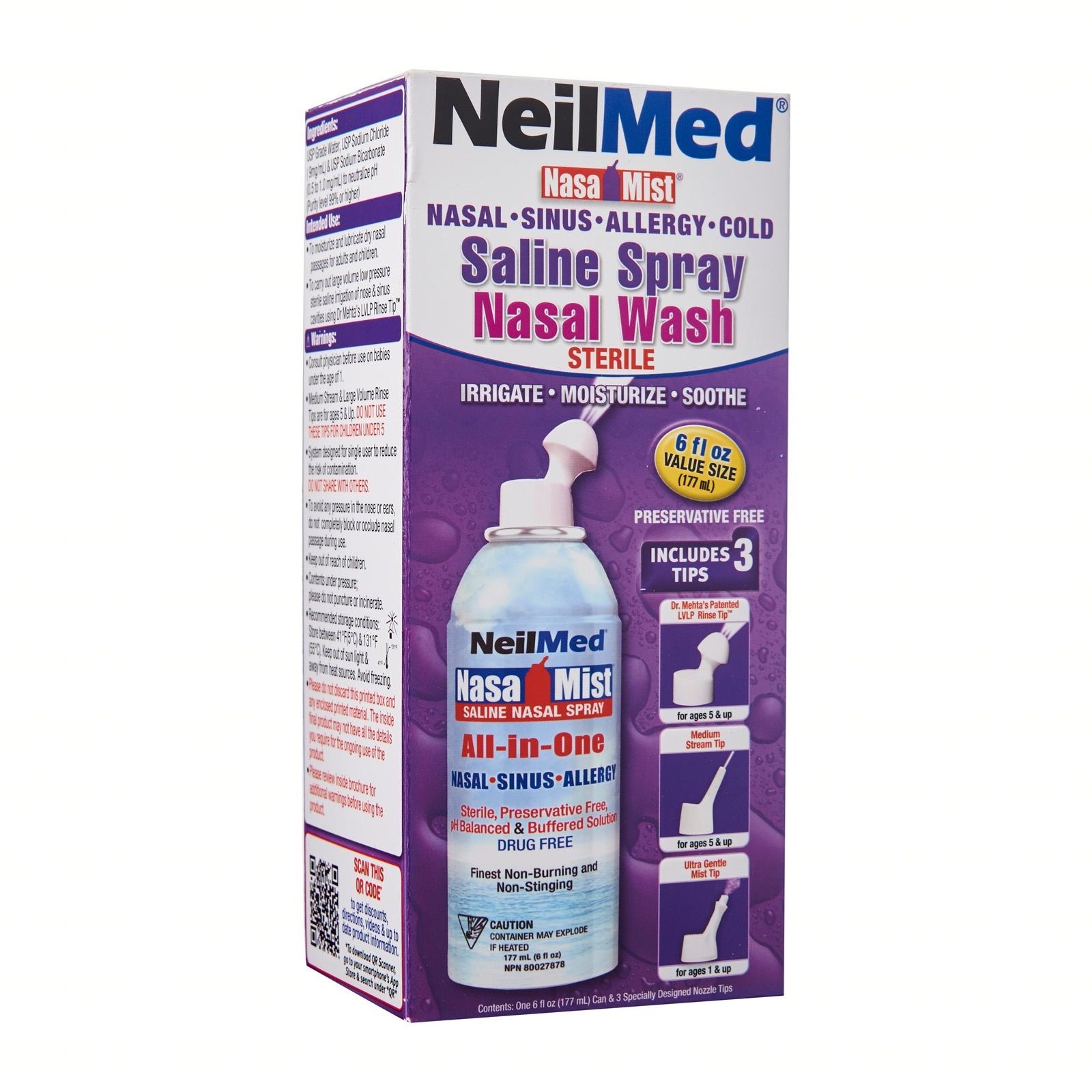 NEILMED NasaMist Saline Spray Nasal Wash 177ml - PharmaDirect.gr